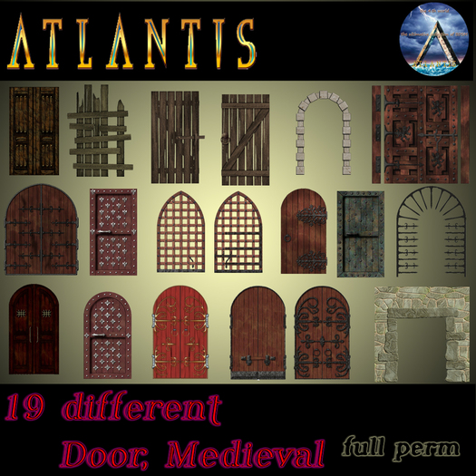 Second Life Marketplace - Atlantis, textures, Door, Medieval